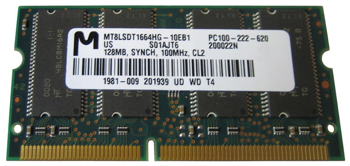 MT8LSDT1664HG-10EB1 Micron 128MB SoDimm PC100 Memory