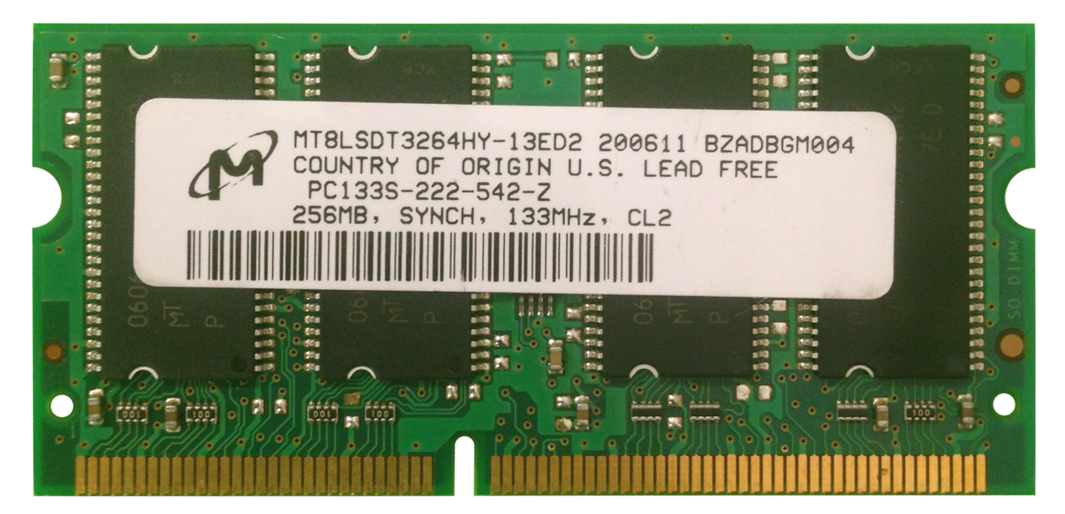 MT8LSDT3264HY-13ED2 Micron 256MB SoDimm PC133 Memory
