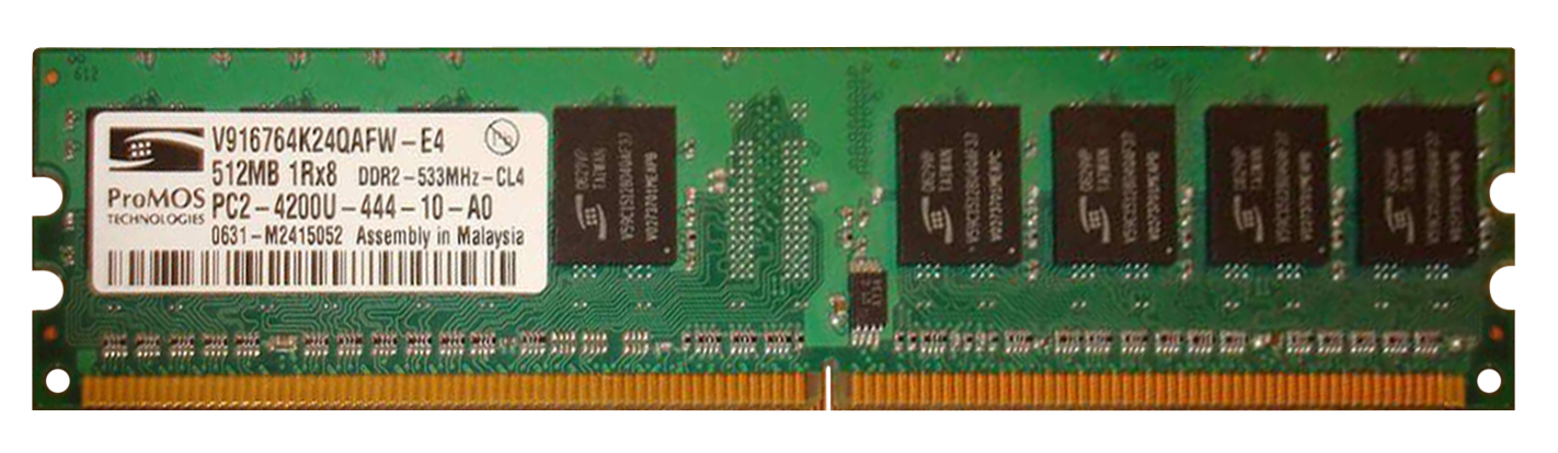 V916764K24QAFW-E4 ProMOS 512MB DDR2 PC4200 Memory