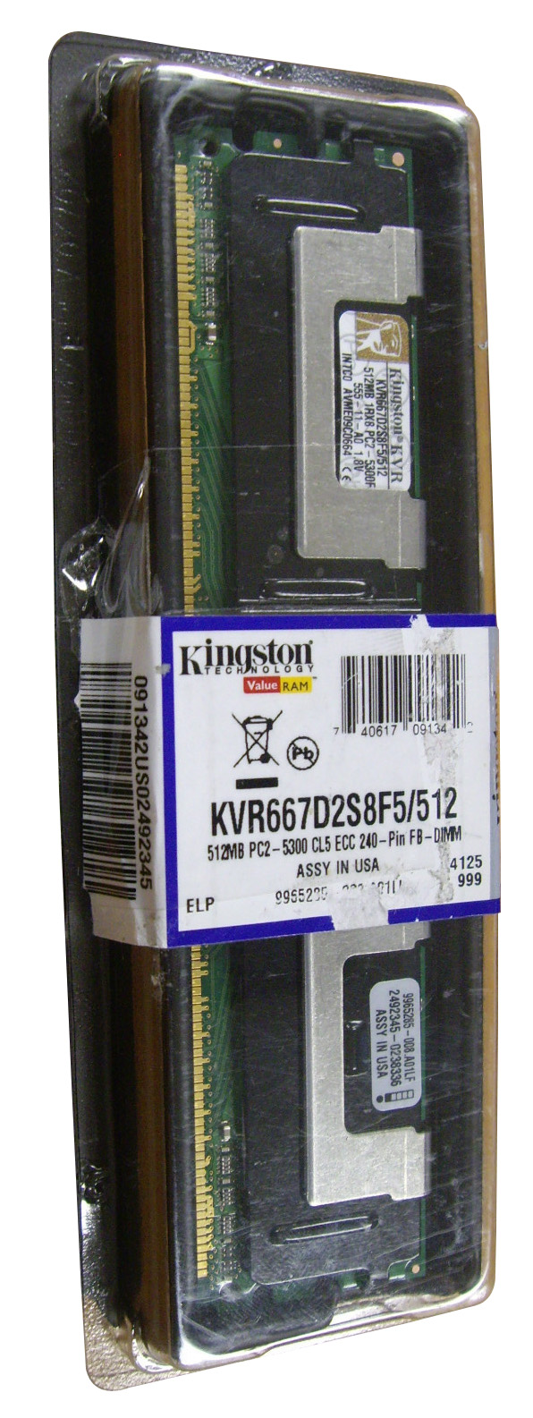KVR667D2S8F5/512 Kingston 512MB FBD PC5300 Memory