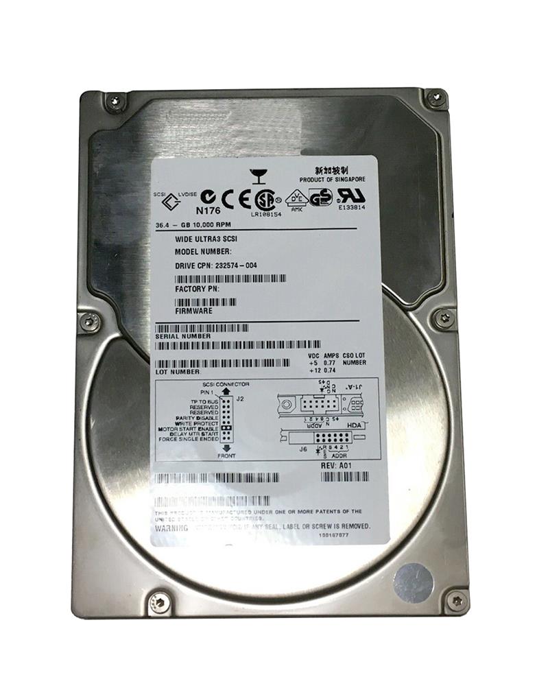232574-004 HP 36GB Ultra-160 SCSI Hard Drive