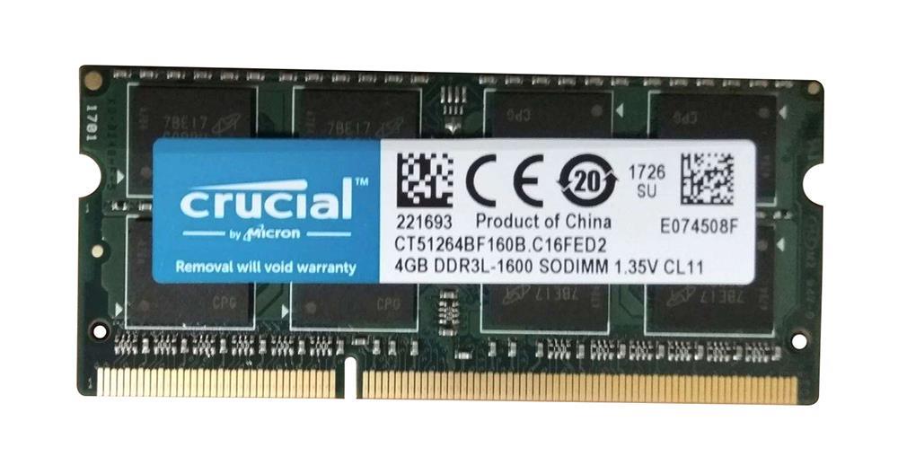 CT51264BF160B Crucial 4GB SoDimm PC12800 Memory