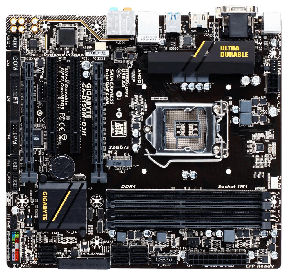GA-B150M-D3H Gigabyte Tech Computer System Board