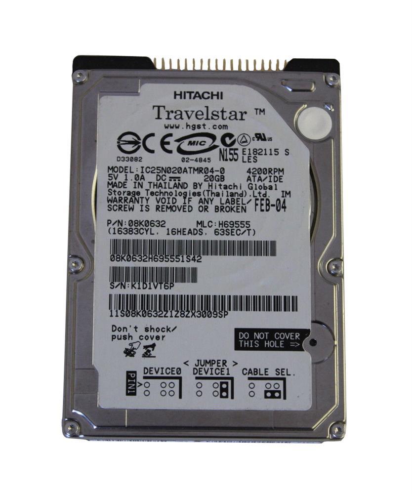 IC25N020ATMR040 Hitachi Travelstar 20GB ATA/100 Hard Drive
