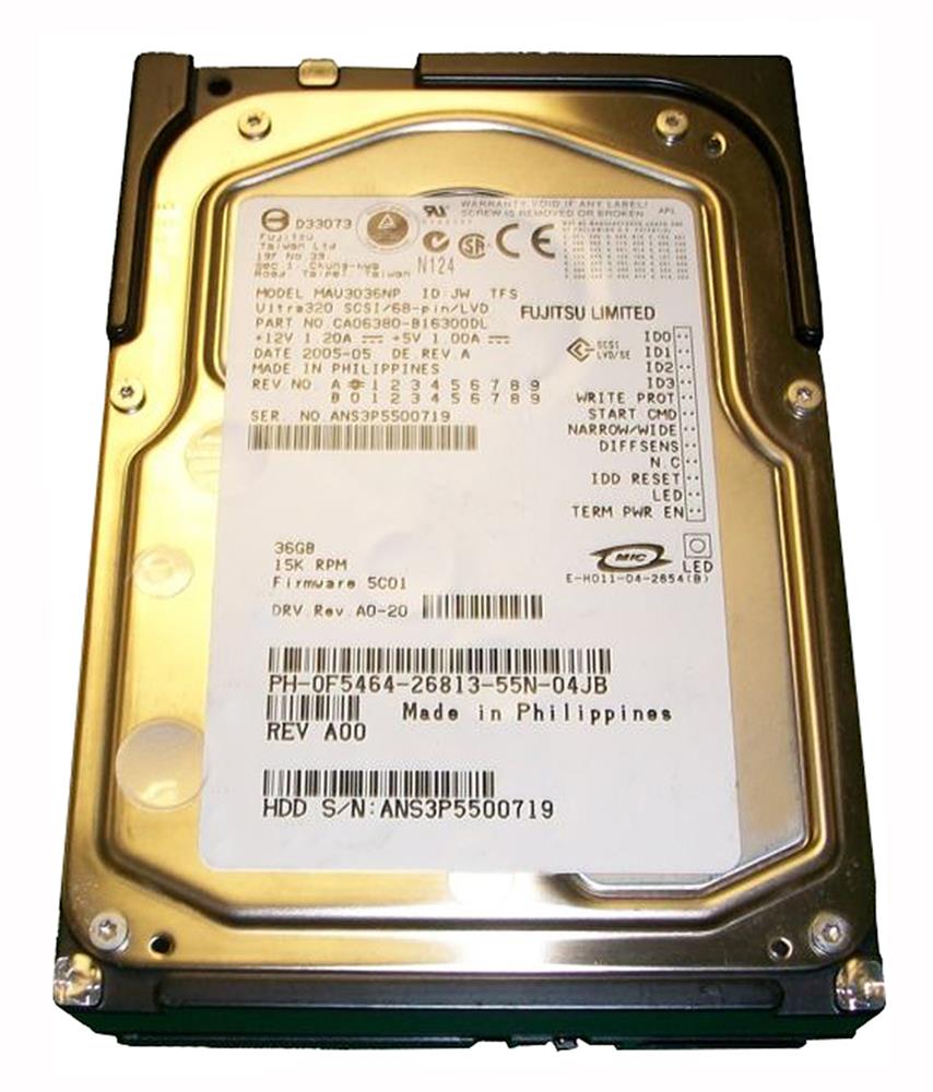 MAU3036NP Fujitsu 36GB Ultra-320 SCSI Hard Drive
