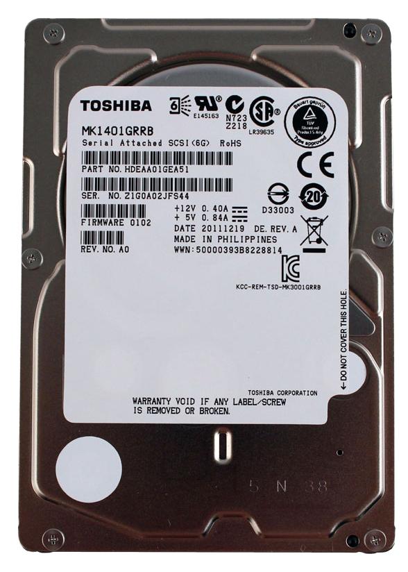 MK1401GRRB Toshiba Enterprise 147GB SAS 6.0 Gbps Hard Drive