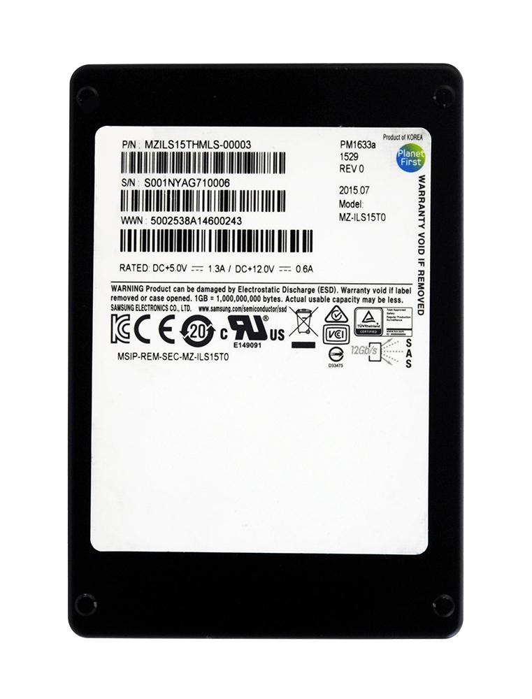 MZILS15T0 Samsung PM1633a 15.36TB SAS 12.0 Gbps SSD