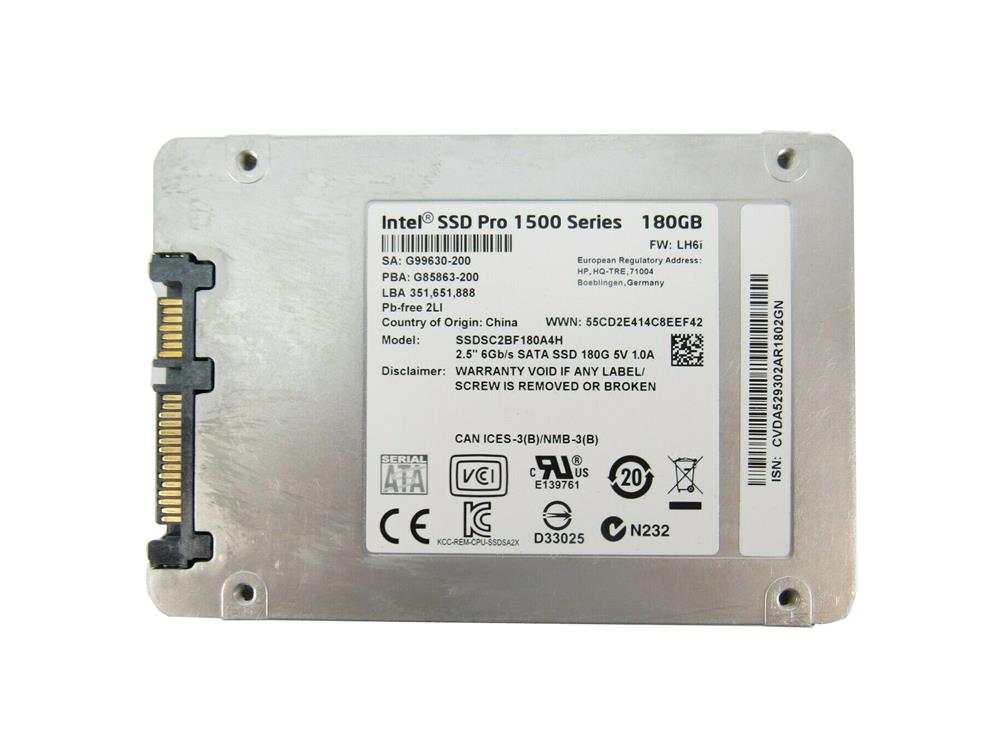 SSDSC2BF180A4H Intel 180GB SATA 6.0 Gbps SSD