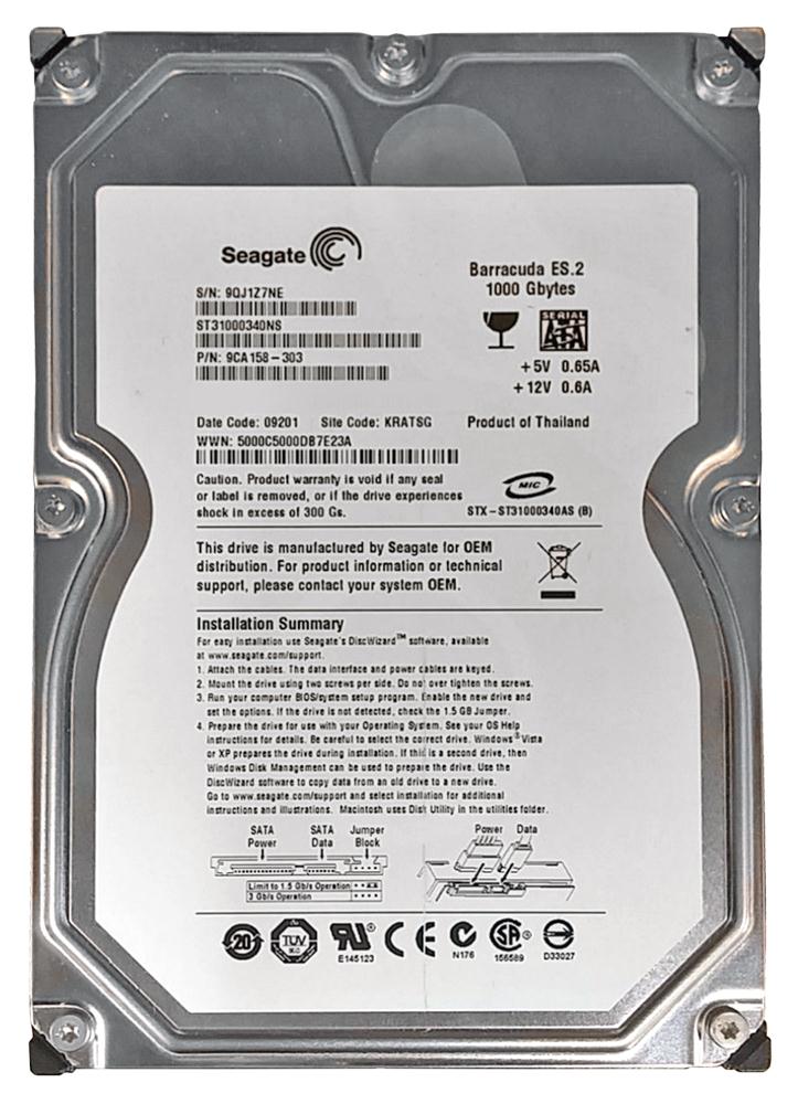 ST31000340NS Seagate Barracuda 1TB SATA 3.0 Gbps Hard Drive