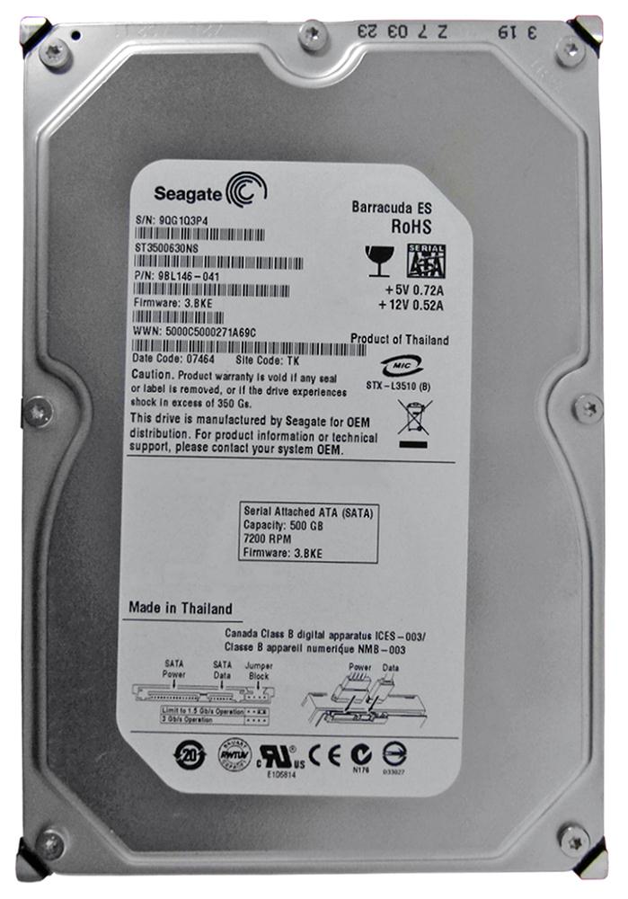 ST3500630NS Seagate Barracuda 500GB SATA 3.0 Gbps Hard Drive