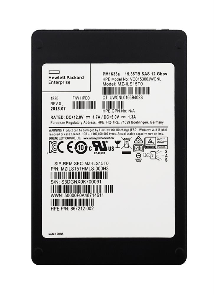 VO015300JWCNL HP Solid State Drive