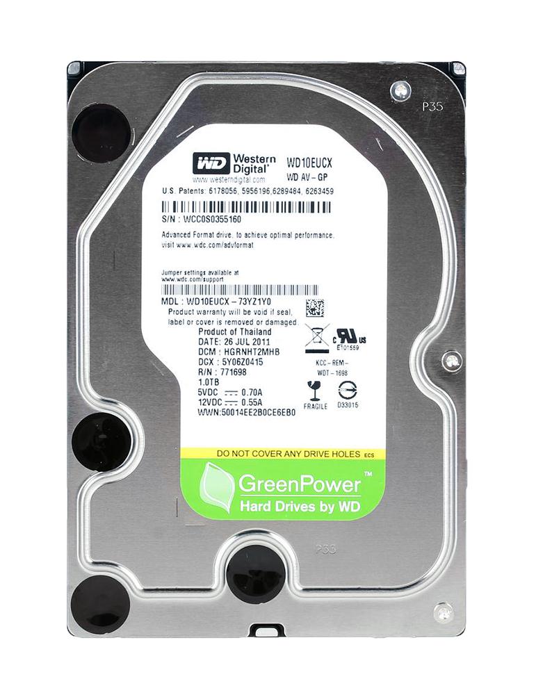 WD10EUCX Western Digital AV-GP 1TB SATA 6.0 Gbps Hard Drive