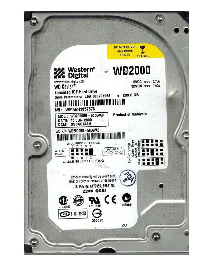 WD2000BB-5ODWAO Western Digital Hard Drive