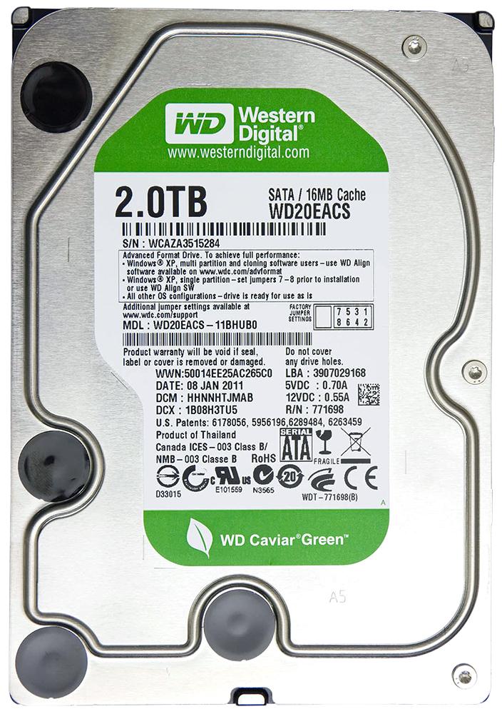 WD20EACS-11BHUB0 Western Digital 2TB SATA 3.0 Gbps Hard Drive