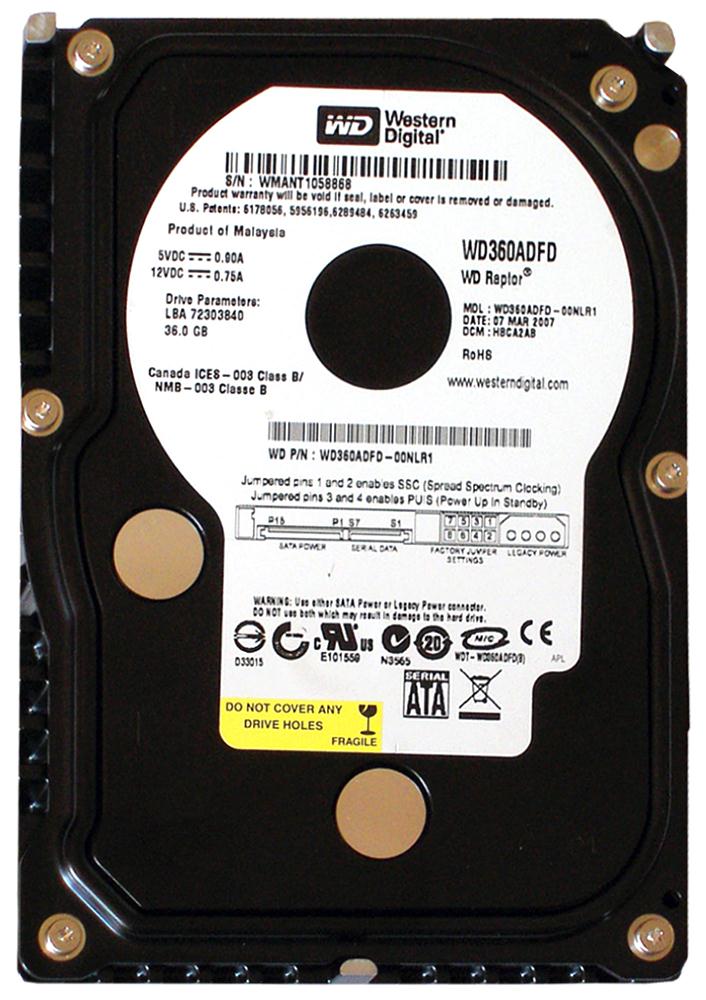 WD360ADFD Western Digital Raptor 36GB SATA 1.5 Gbps Hard Drive