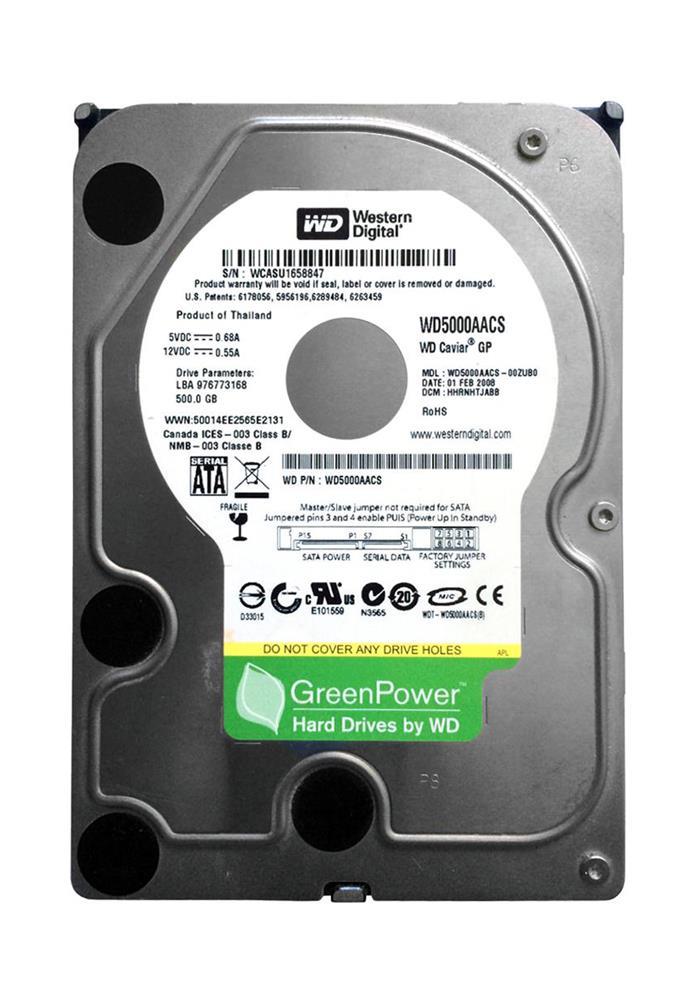 WD5000AACS-OOZUBO Western Digital Hard Drive
