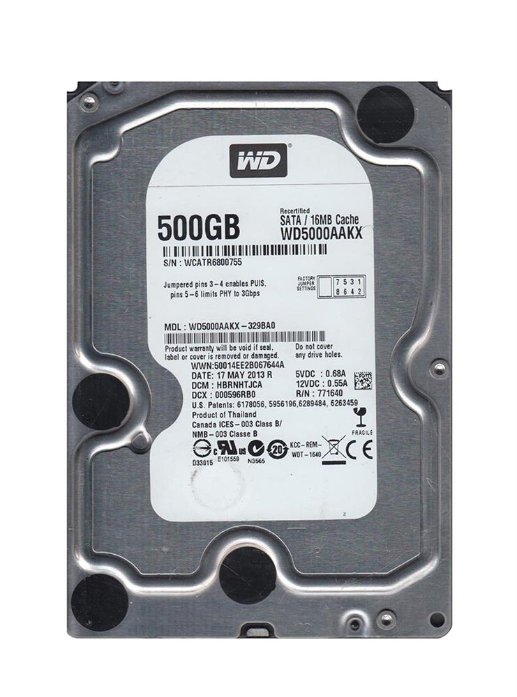 WD5000AAKX-329BA0 Western Digital Hard Drive