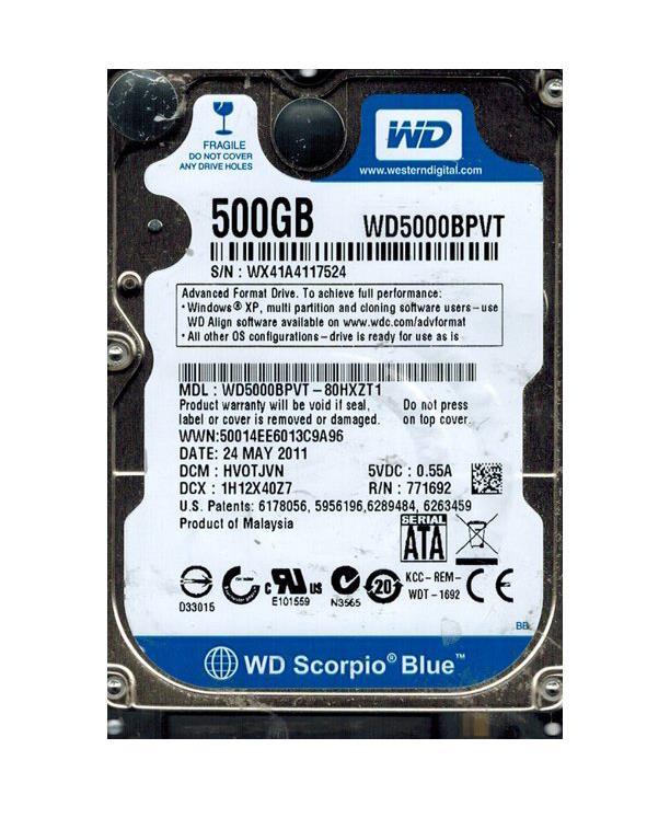 WD5000BEVT-8OHXZT1 Western Digital Hard Drive