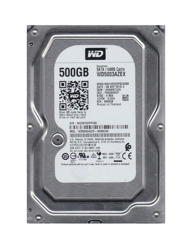 WD5003AZEX-00K3CA0 Western Digital Hard Drive